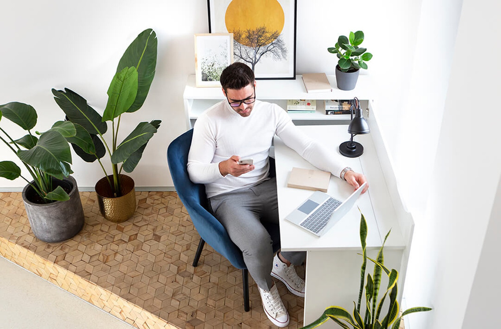 Moderne hjørneskrivebord grå WORK CONCEPT CW-01L