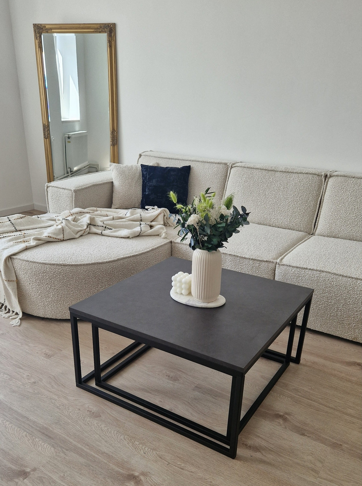 Sofabord beton brun/sort bord sæt 2i1 loft Dual