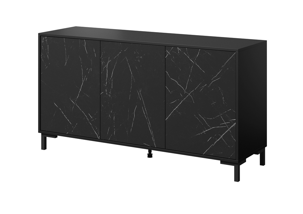 Sort kommode 150 cm Marmo