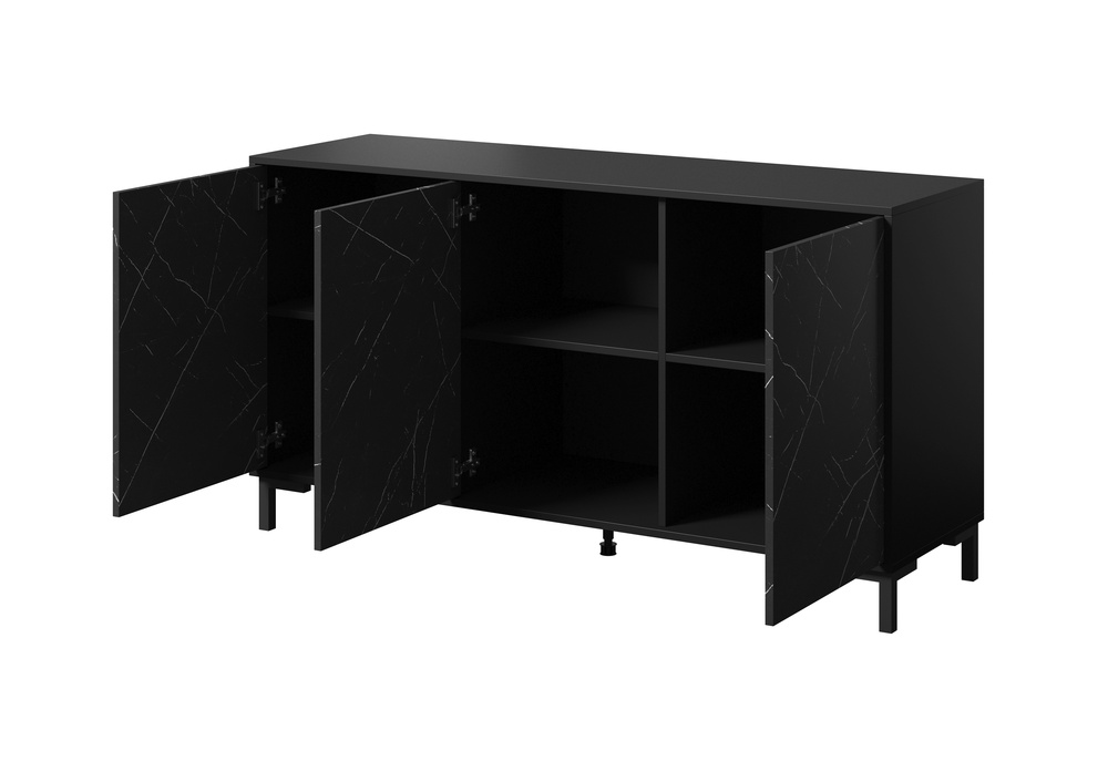 Sort kommode 150 cm Marmo