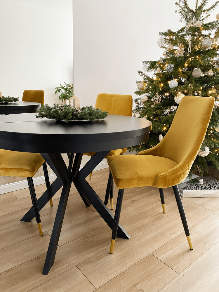 Sort rundt spisebord EDWARD