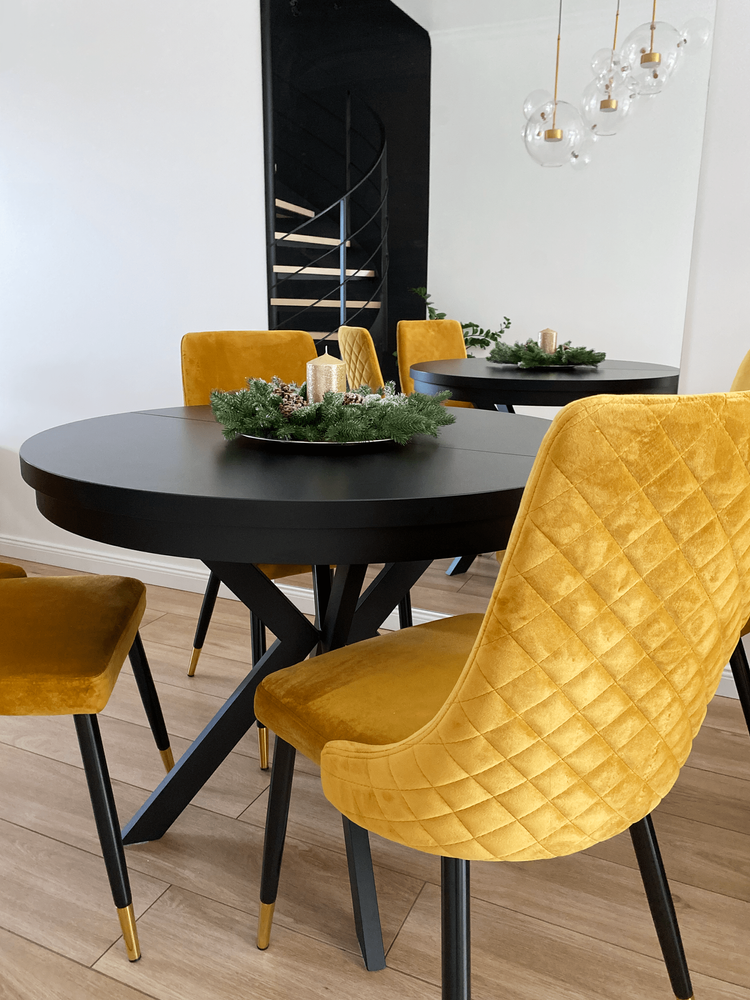 Sort rundt spisebord EDWARD